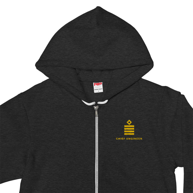 Marine Chief Engineer hoodie with gold Embroidered rank 4 - Electro ...